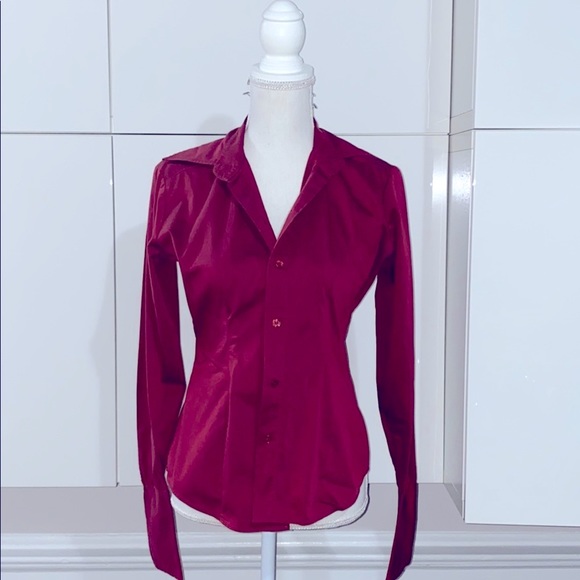 New York & Company | Tops | Dark Red Dress Shirt | Poshmark